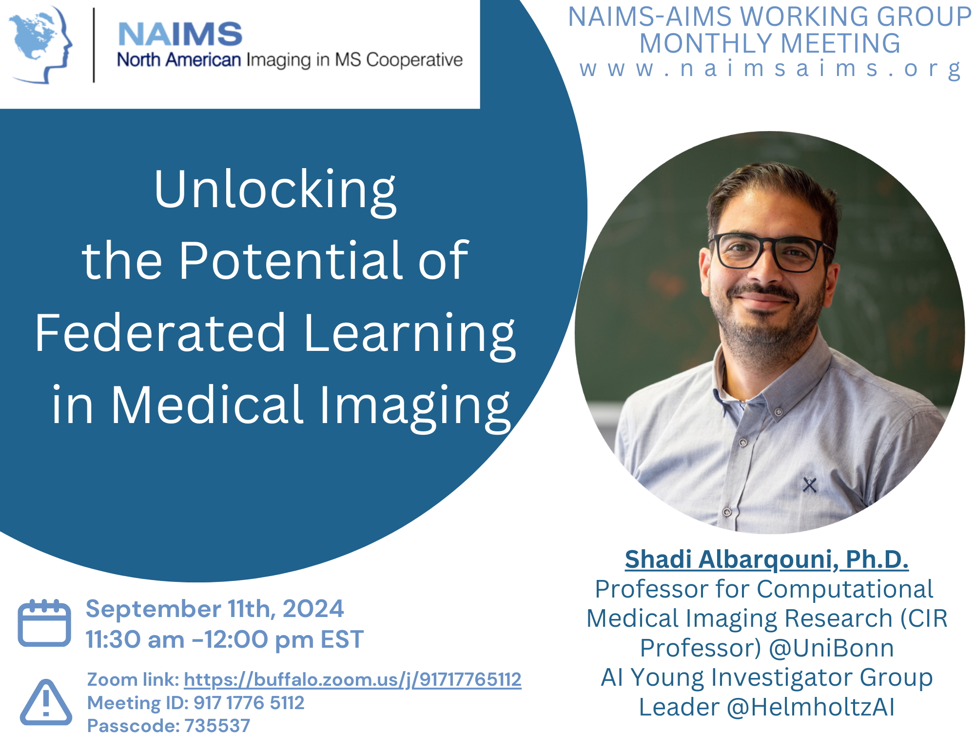 Invited Talk at North American Imaging in MS Cooperative, USA ...